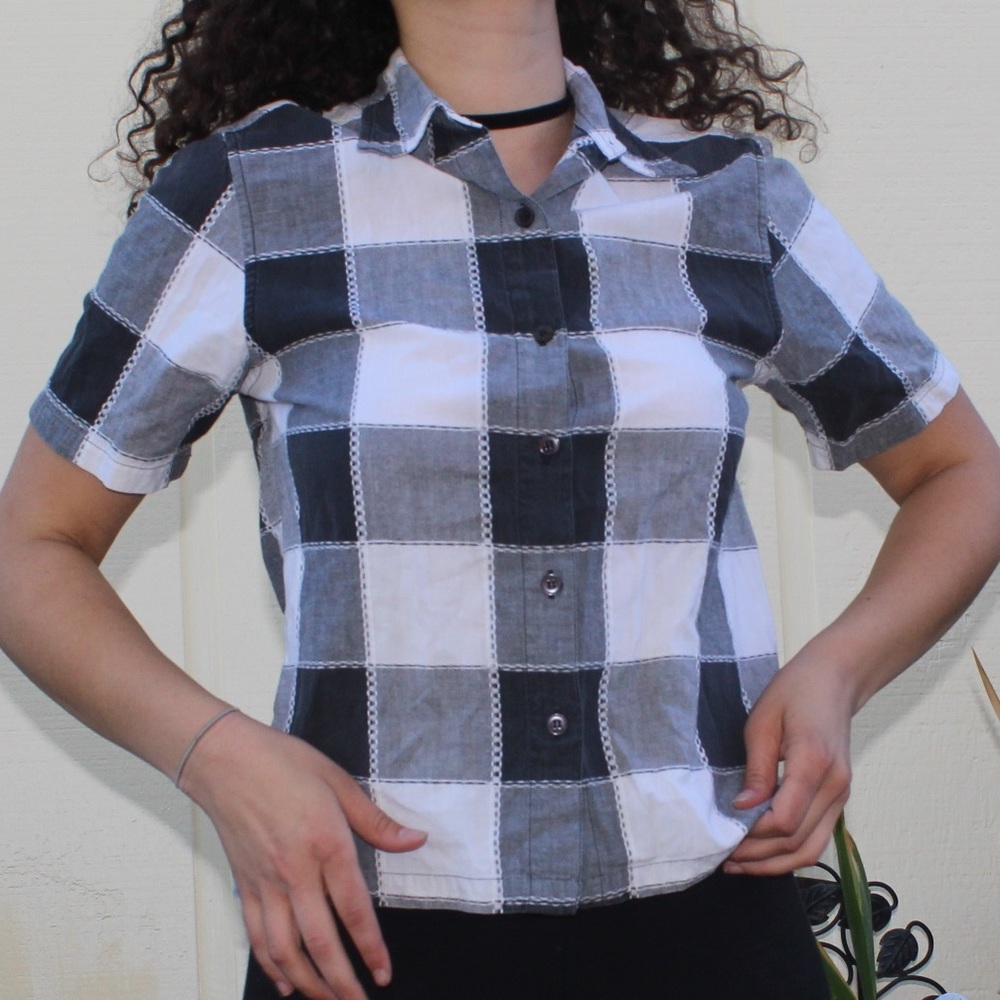Vintage Sarah Bentley Black + White Button Up - Gem